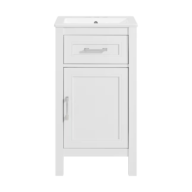 allen + roth Crest Hill 18-in White Single Sink Bathroom Vanity with W ...