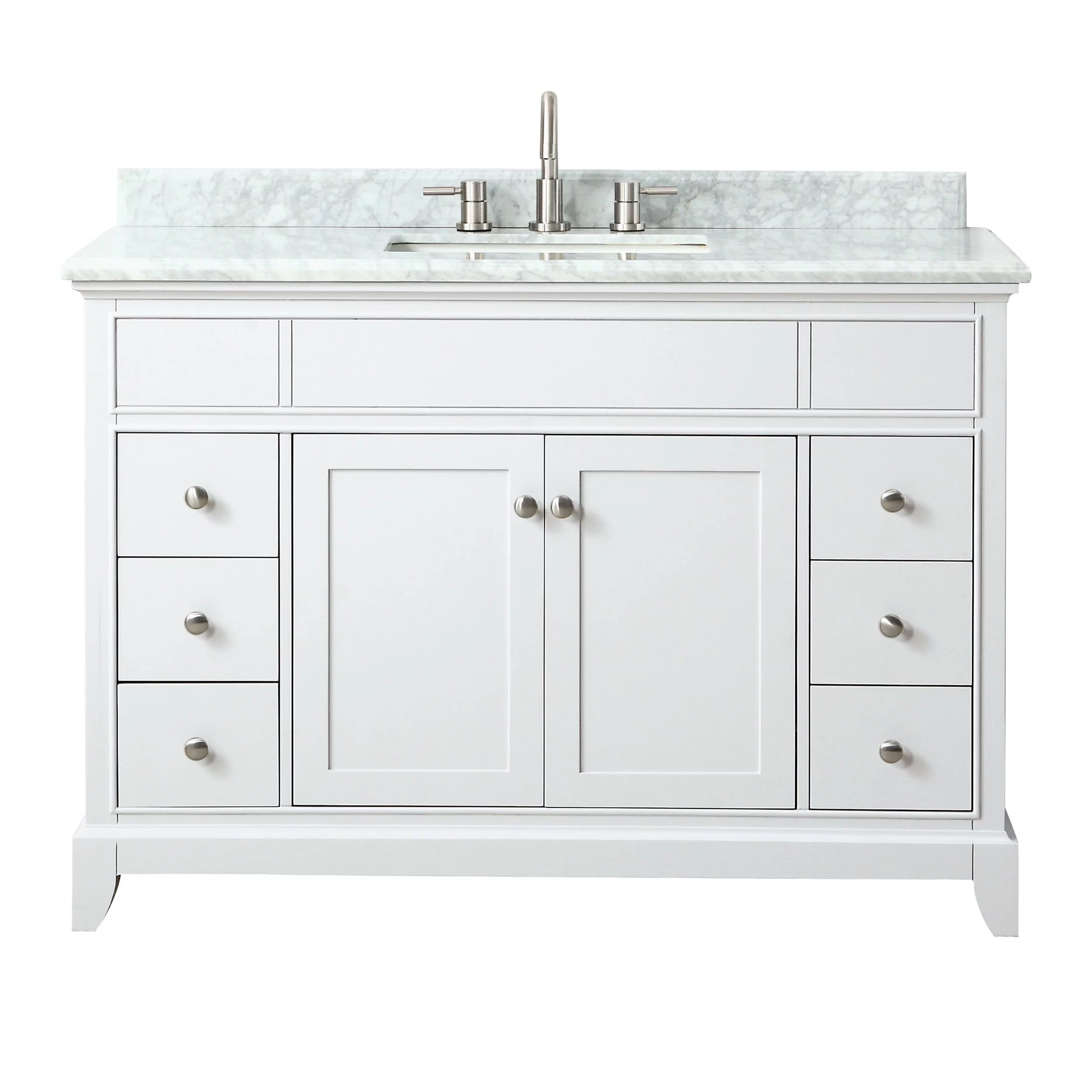 Studio Design Collection Aurora 49 in. White Bathroom Vanity with Carr ...