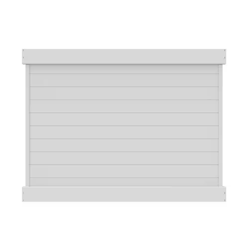 Barrette Outdoor Living Horizontal 6 ft. H x 8 ft. W White Vinyl Priva ...