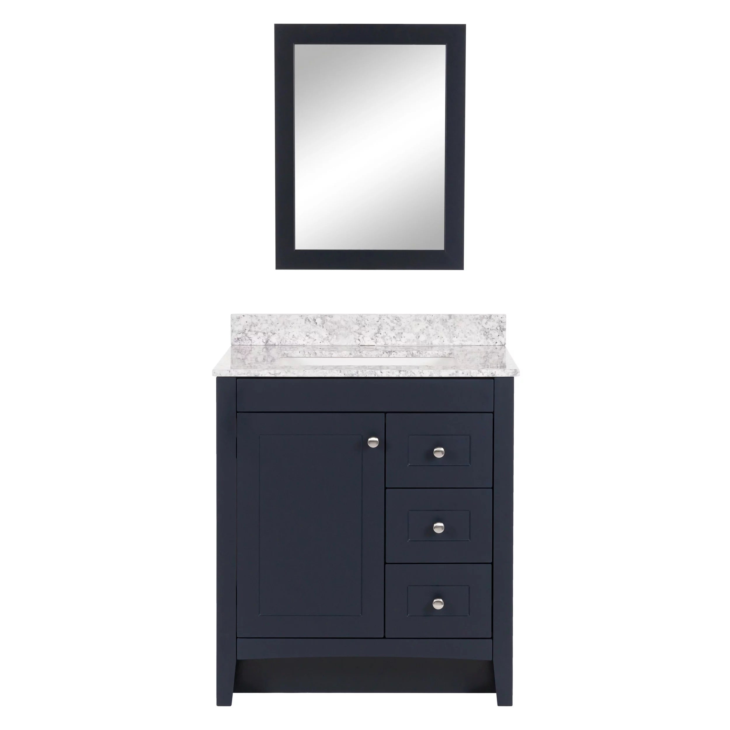 Studio Design Collection Capri 31 in. Blue Bathroom Vanity with Mirror ...