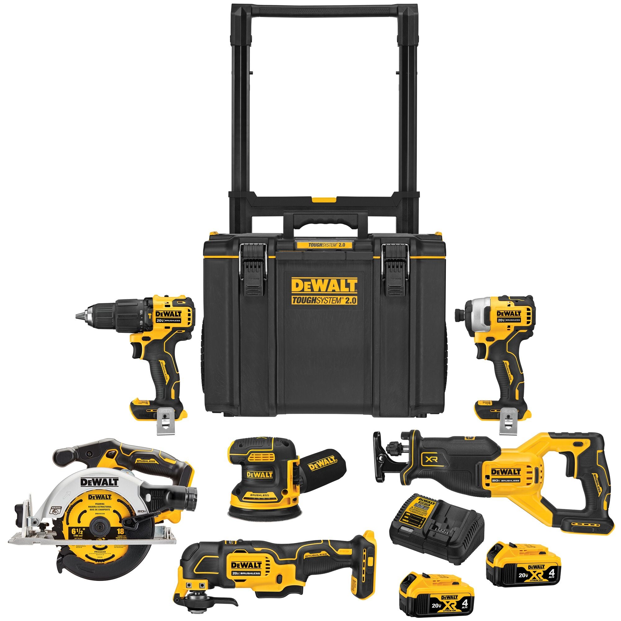 DEWALT 20-Volt MAX Lithium-Ion Brushless 6-Tool Cordless Combo Kit wit ...