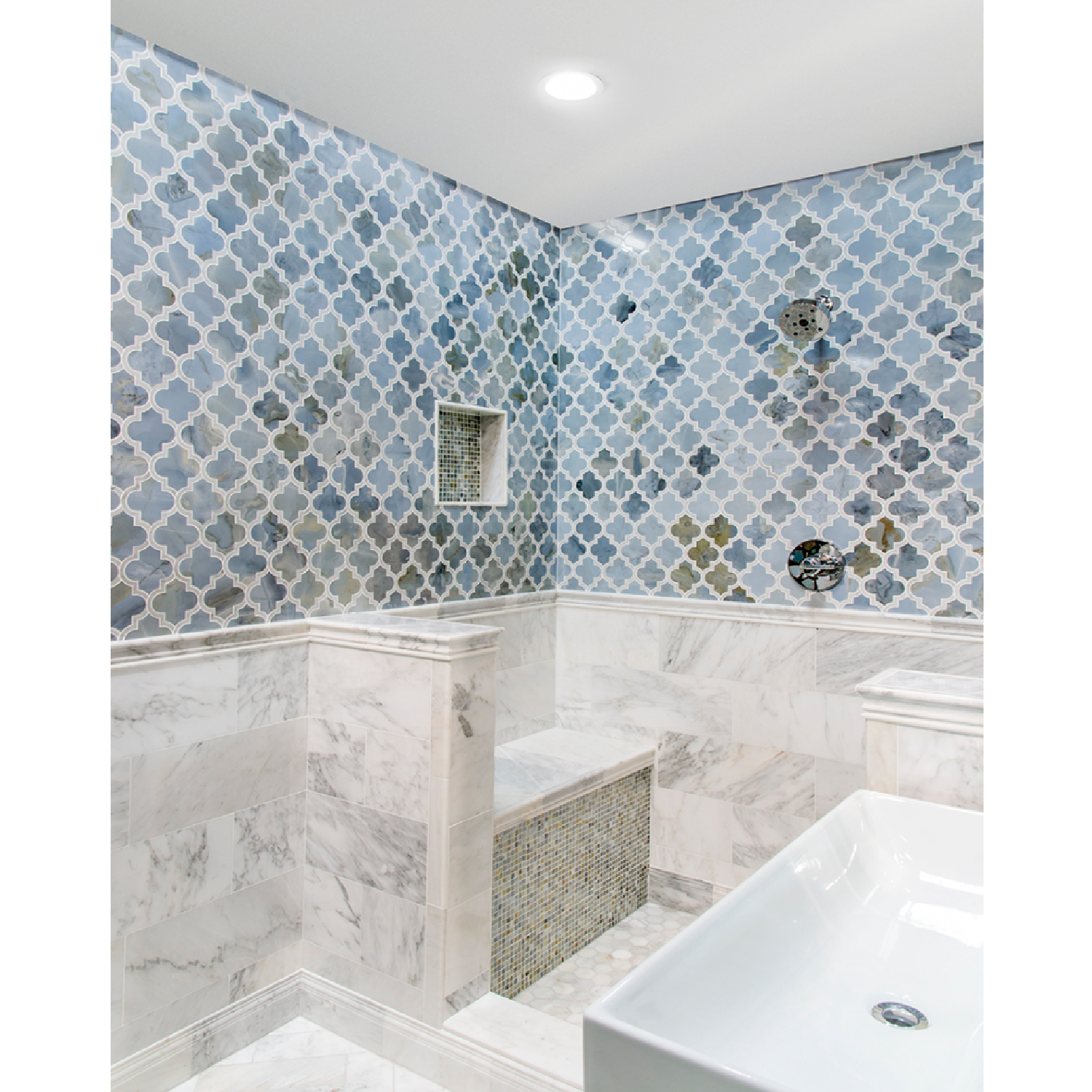 Hampton Carrara Polished Marble Wall and Floor Tile - 12 x 24 in ...