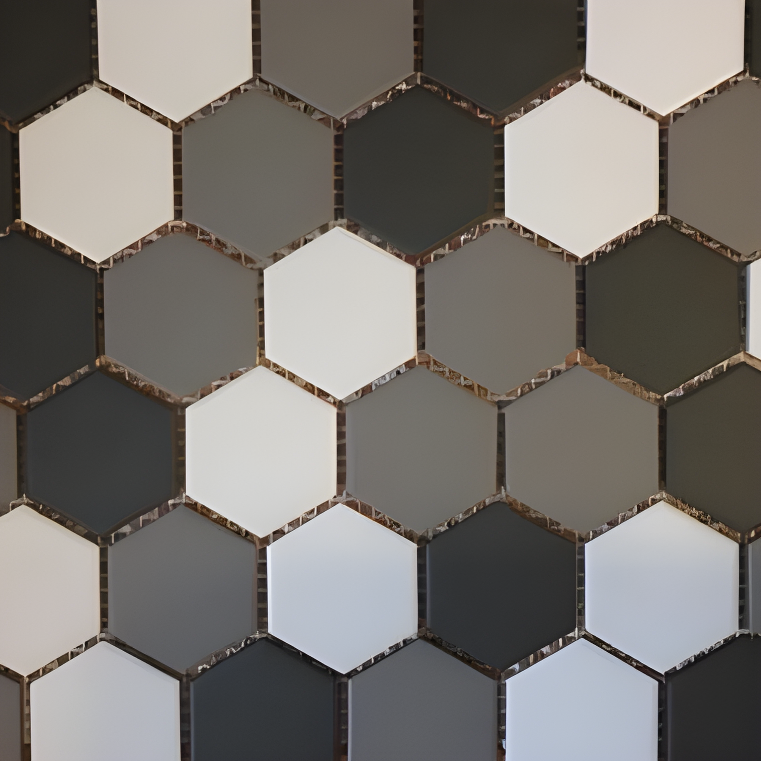 Ink Blot Gray 12.625 in. x 10.875 in. Hexagon Matte Porcelain Wall and ...