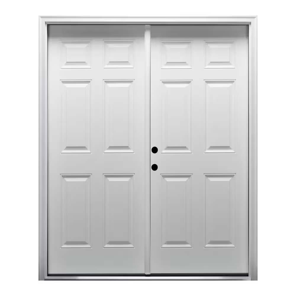 MMI Door 64 in. x 80 in. Right-Hand Inswing Classic 6-Panel Primed Ste ...