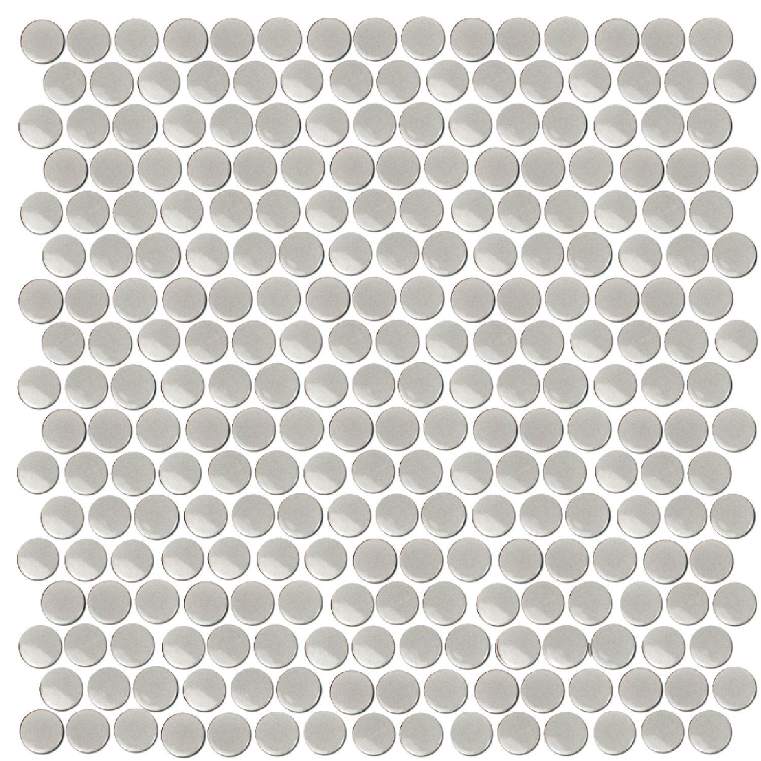 Penny Round Light Grey Gloss Porcelain Mosaic Wall and Floor Tile ...