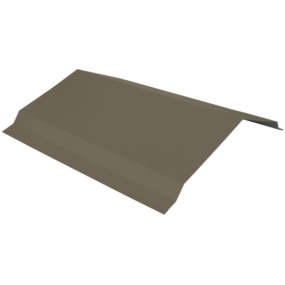 Premium Pro-Steel 10' Matte Sandy Clay Residential Ridge Cap 8/12 Pitc ...