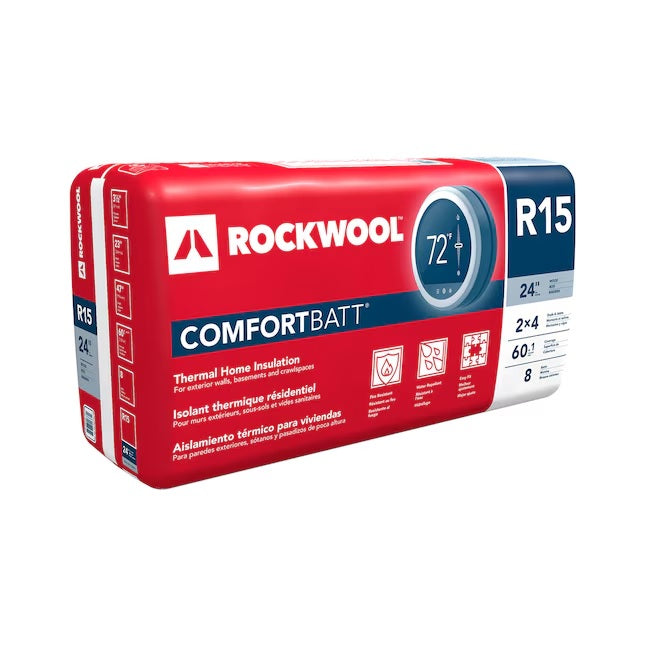 ROCKWOOL Insulation Comfortbatt R-15 23" x 47" 60.1 SF – Super Arbor