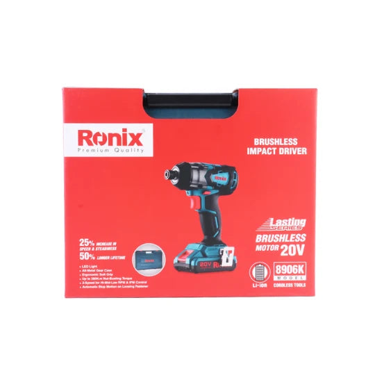 Ronix 20V Model 8906 Power Tools Cordless Drill Brushless Impact Drive ...