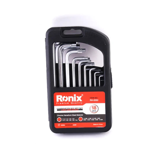 Ronix Hand Tools Model Rh-2052 18PCS CRV Long Allen Torx Handle Foldin ...