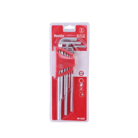 Ronix Model Rh-2029 Hand Tools 9PCS with Frame Allen Wrench Handle Fol ...