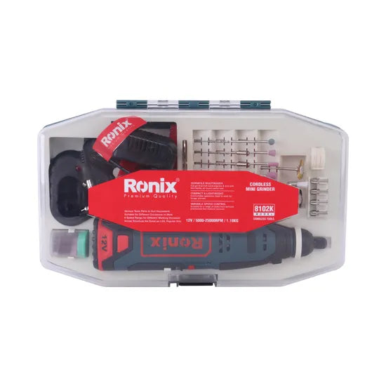 Ronix New Design Model 8102K 12V 1.3A 3.2mm Cordless Brushless Mini Ba ...
