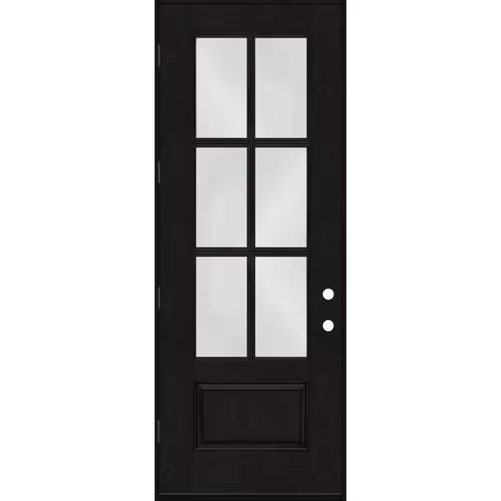 Steves & Sons Regency 36 in. x 96 in. 3/4-6 Lite Clear Glass RHOS Onyx ...