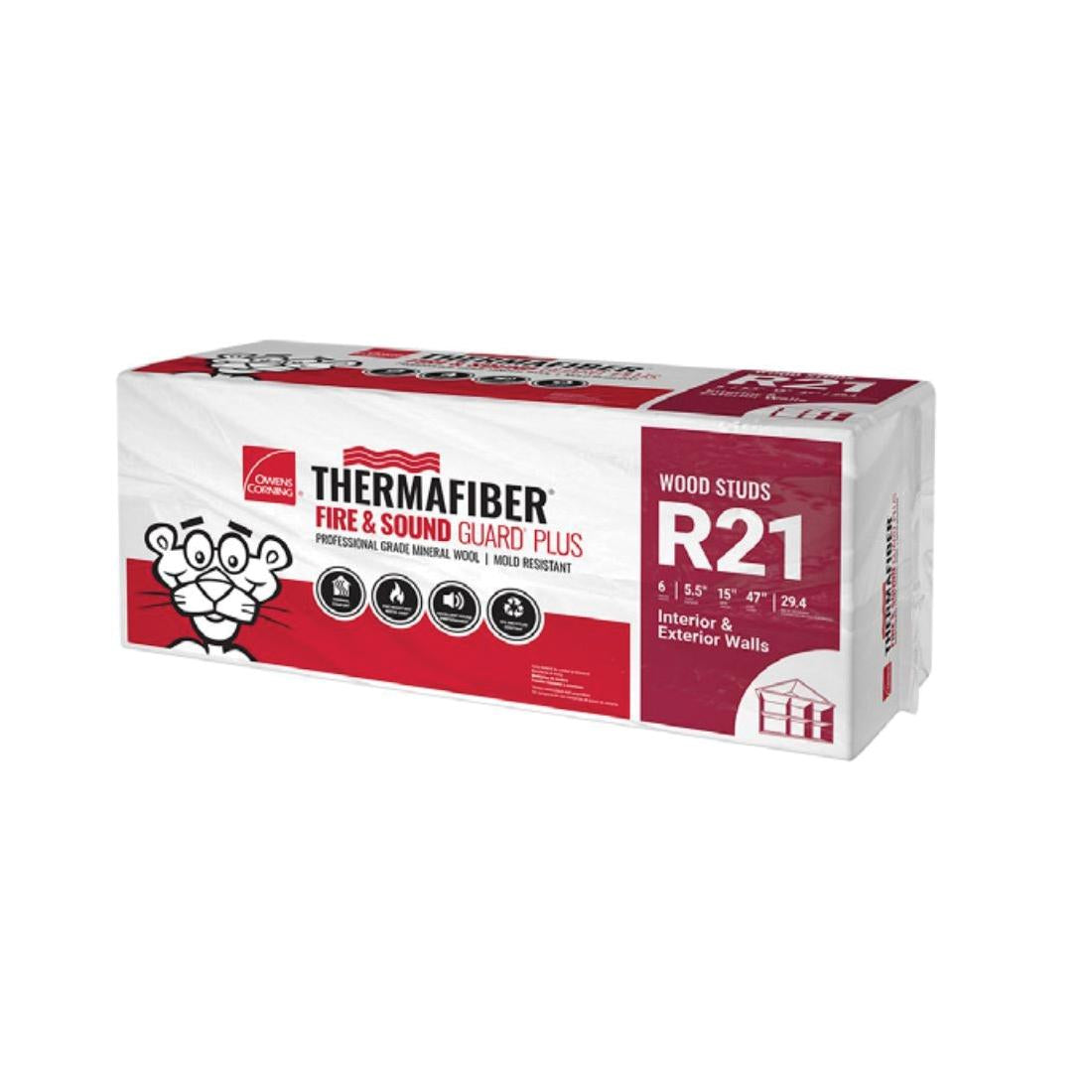 THERMAFIBER Fire & Sound Guard Plus R-21 Unfaced Mineral Wool Batt Ins ...