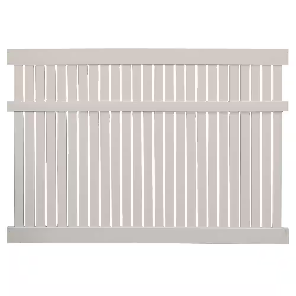 Weatherables Huntington 5 ft. H x 6 ft. W Tan Vinyl Semi-Privacy Fence ...