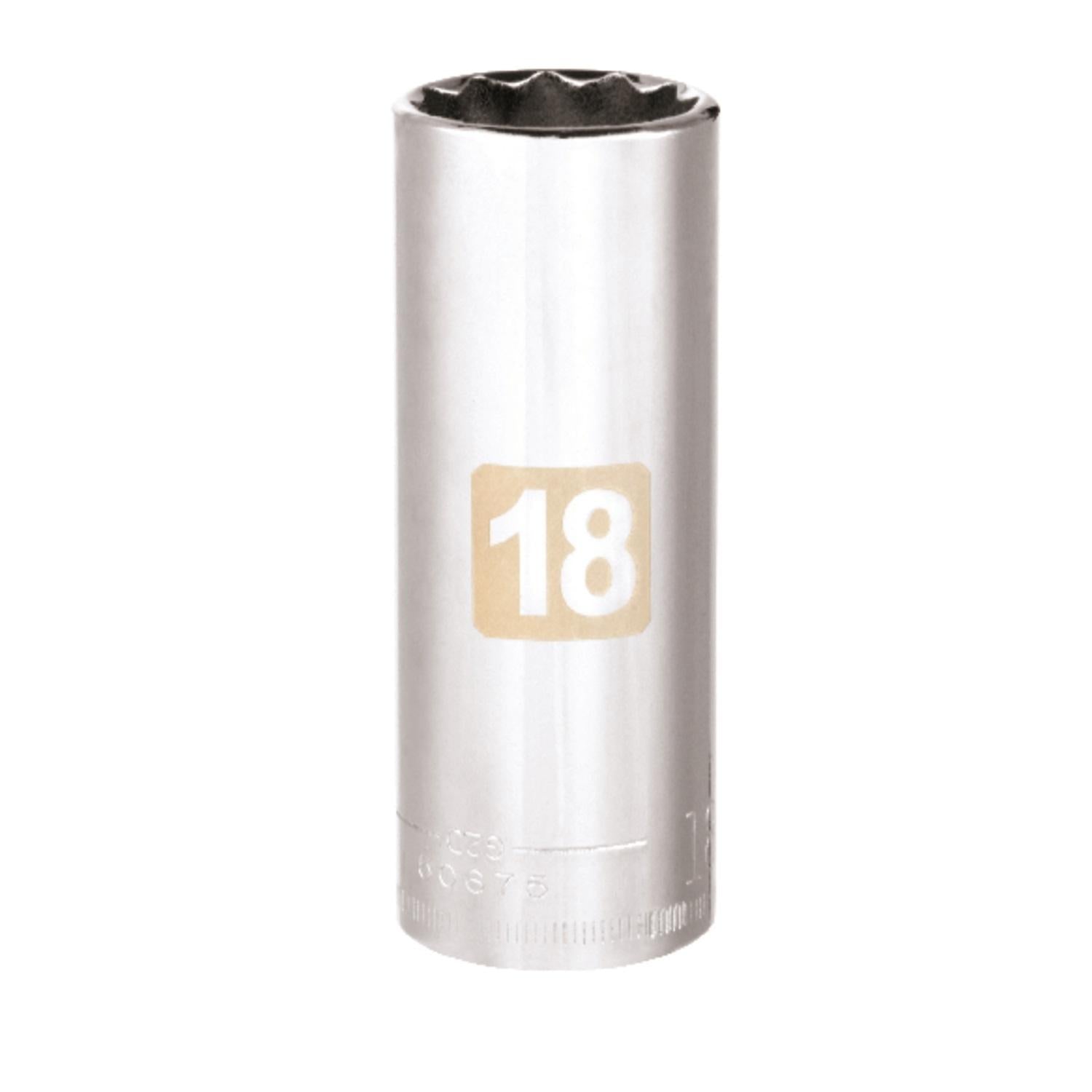 Craftsman 18 mm Metric 12 Point Deep Socket, 3/8 in. Drive – Super Arbor