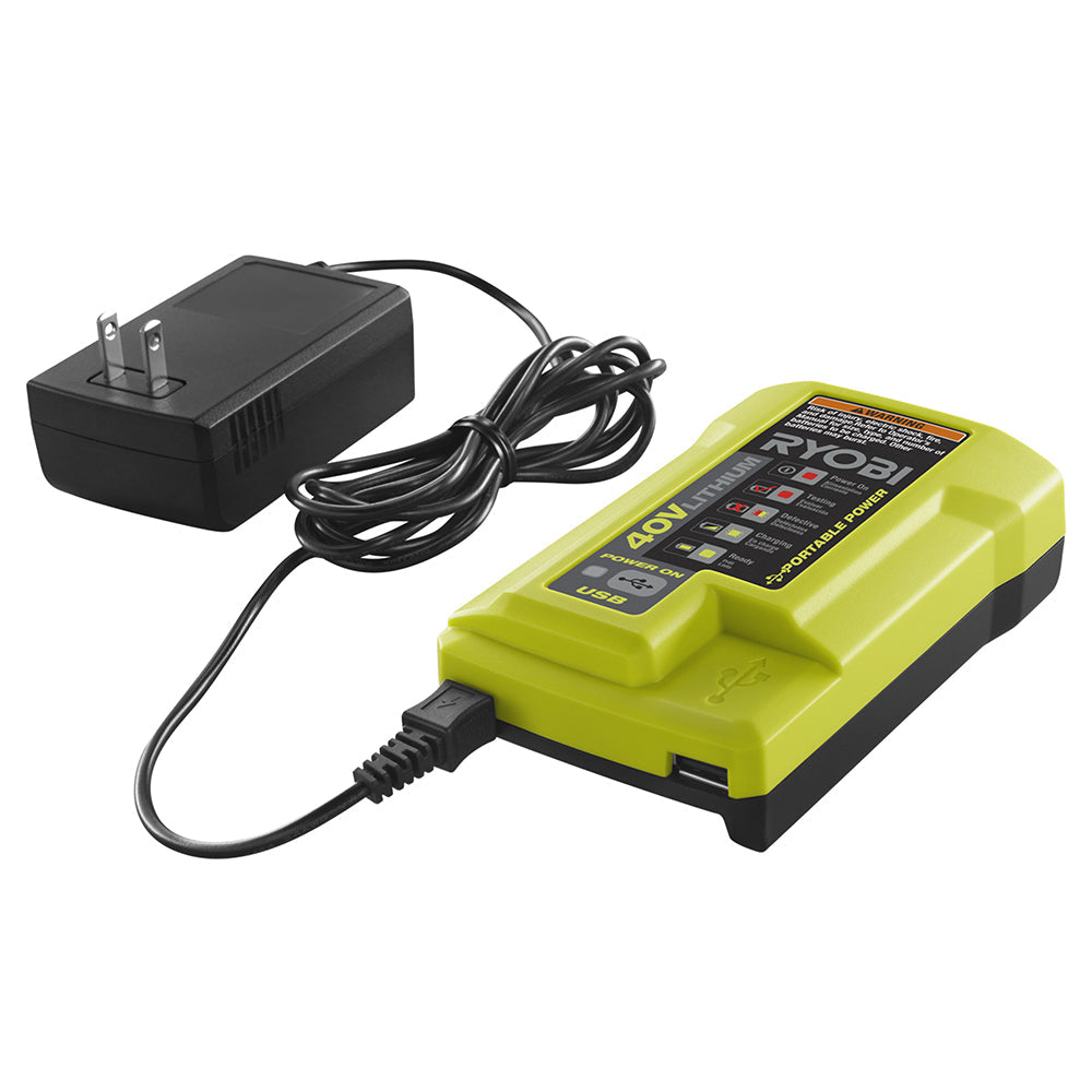 RYOBI 40-Volt Lithium-Ion Charger with USB Port – Super Arbor