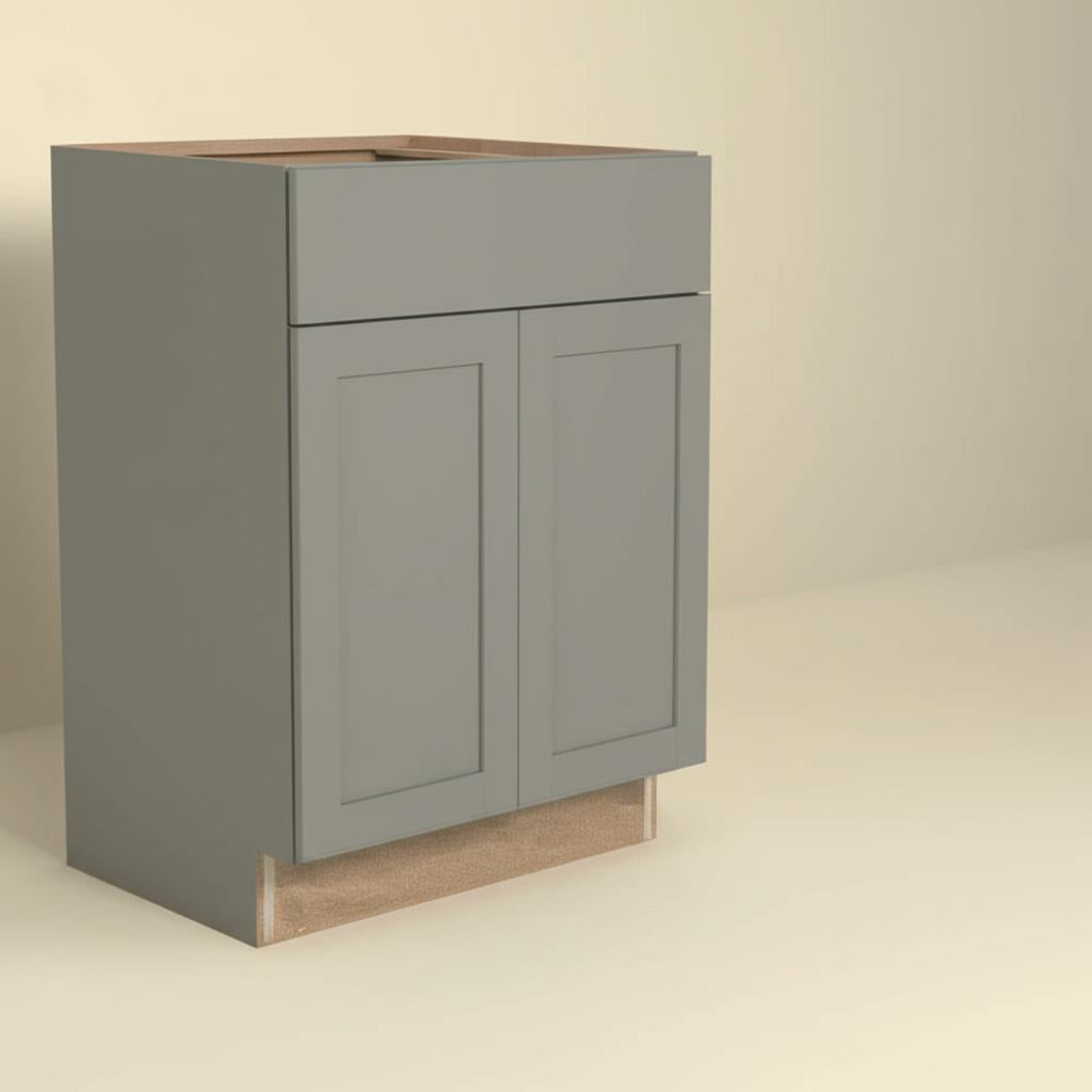 Hampton Bay Westfield Dusk Gray Shaker Base Kitchen Cabinet - 27 in. W ...