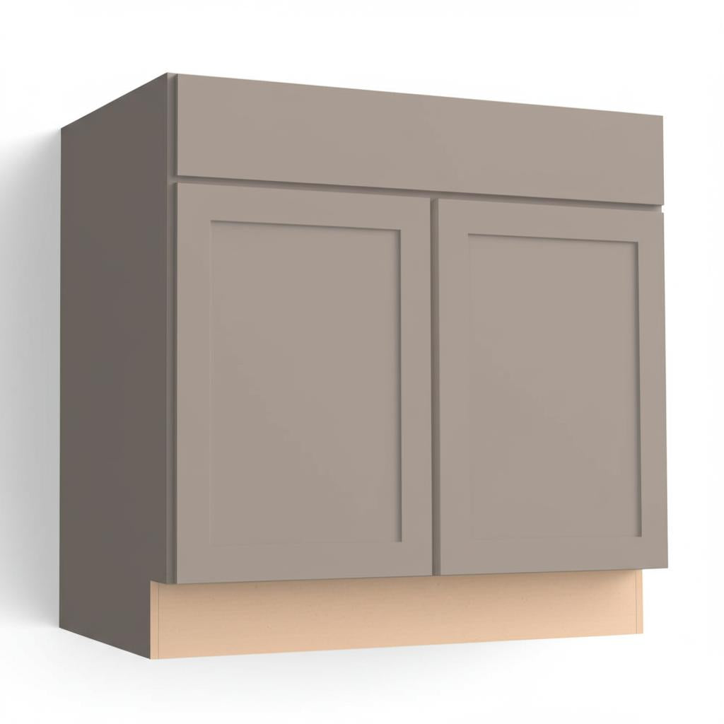 Hampton Bay Courtland 36-inch Shaker Sink Base Cabinet in Sterling Gra ...