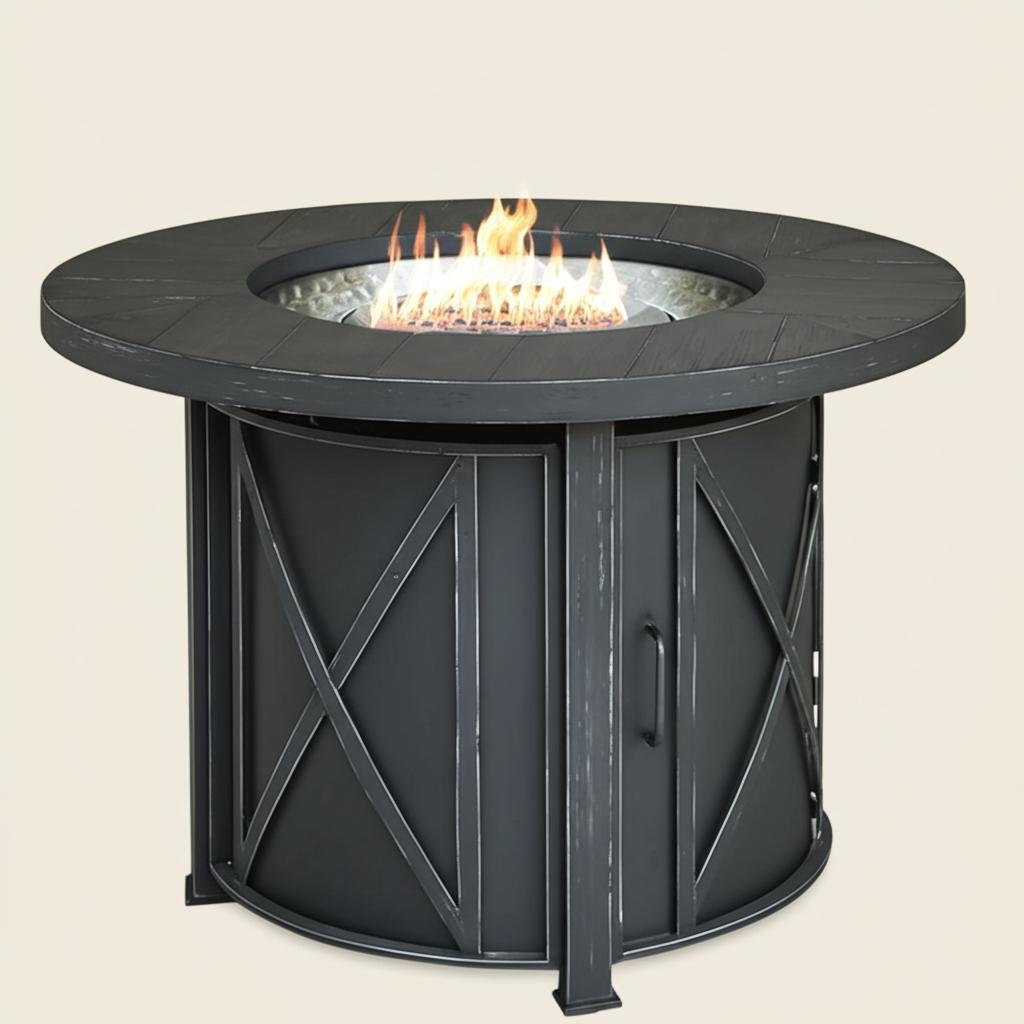 Hampton Bay Park Canyon 35 in. Round Steel Propane Fire Pit Kit – Super ...