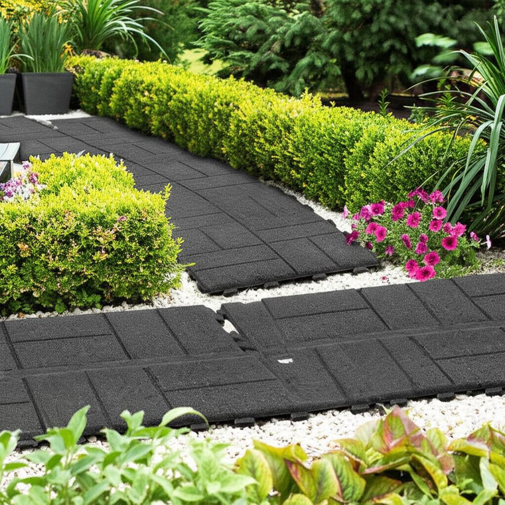 Vigoro 16 in. x 16 in. x 5/8 in. Gray SmartLoc Recycled Rubber Paver ...
