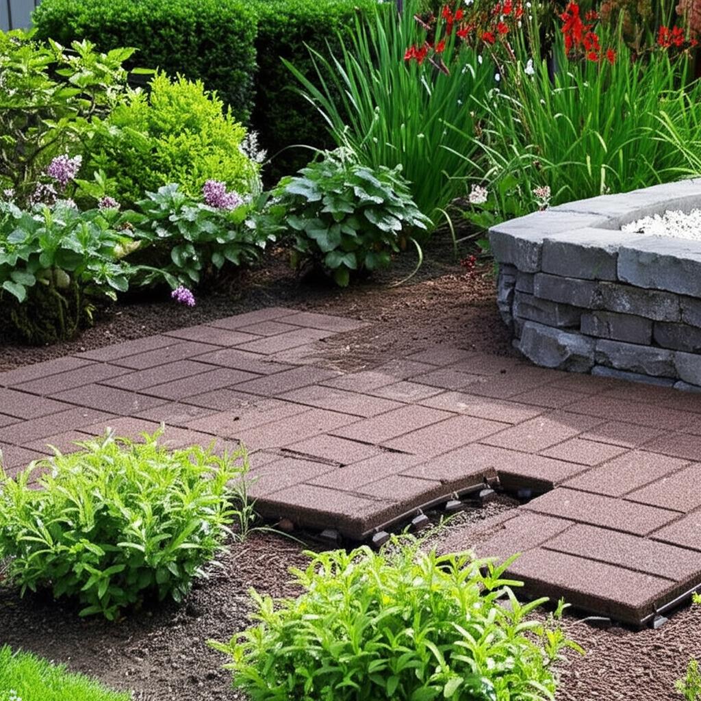 Vigoro 16 in. x 16 in. x 5/8 in. Brown SmartLoc Recycled Rubber Paver ...