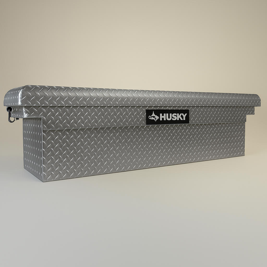 Husky 71.36" Diamond Plate Aluminum Full Size Crossbed Truck Tool Box ...
