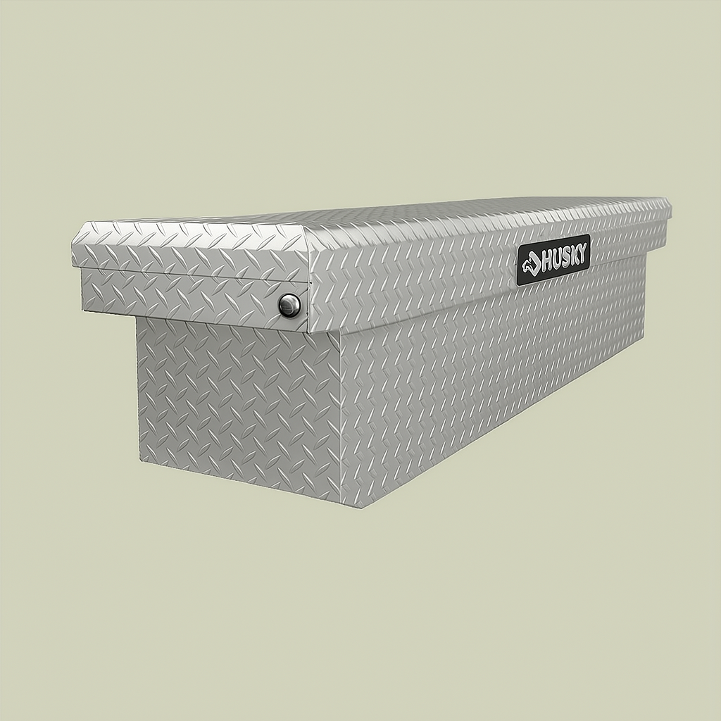 Husky 71.36" Diamond Plate Aluminum Full Size Crossbed Truck Tool Box ...