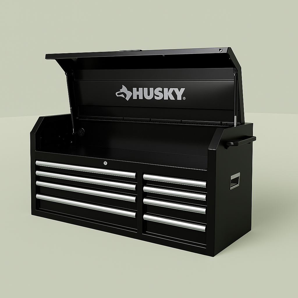 Husky Modular 52 in. Black Top Tool Chest with Soft-Close Drawers ...