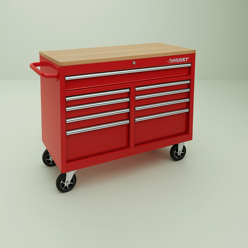 Husky 46 in. Gloss Red Mobile Workbench Cabinet – Super Arbor