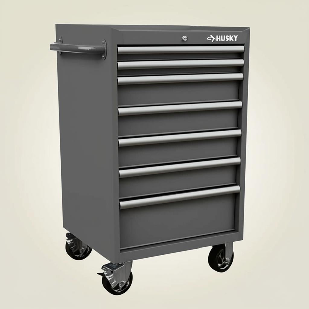 Husky Standard-Duty 27 in. 7-Drawer Gray Rolling Tool Cabinet – Super Arbor