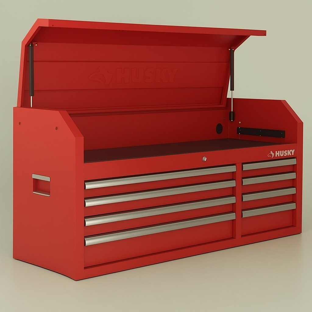 Husky Modular Tool Storage 52 in. W x 16 in. D Red Top Tool Chest – 8 ...