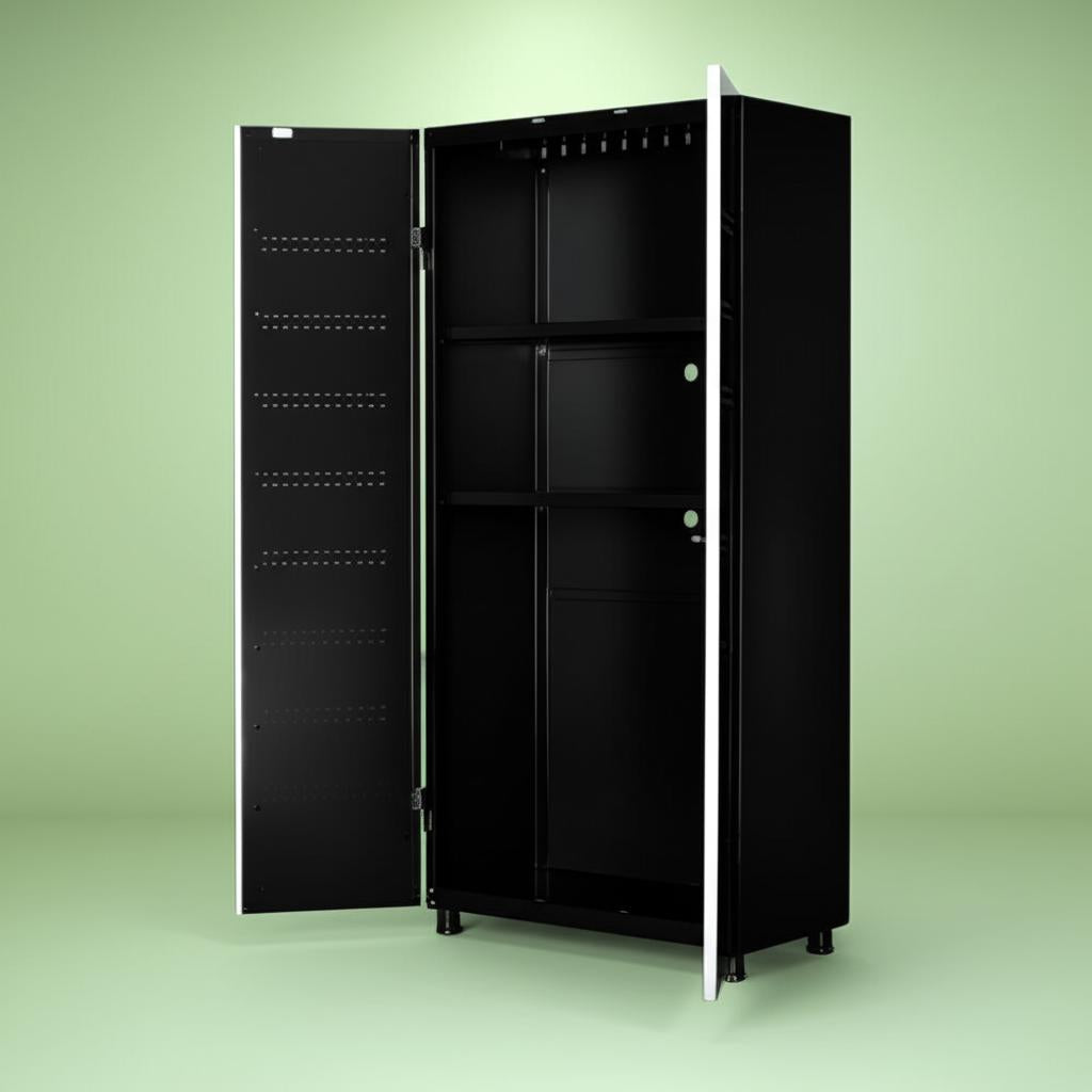 Husky 24-Gauge Steel Freestanding Garage Cabinet, Black, 48 in. W x 72 ...