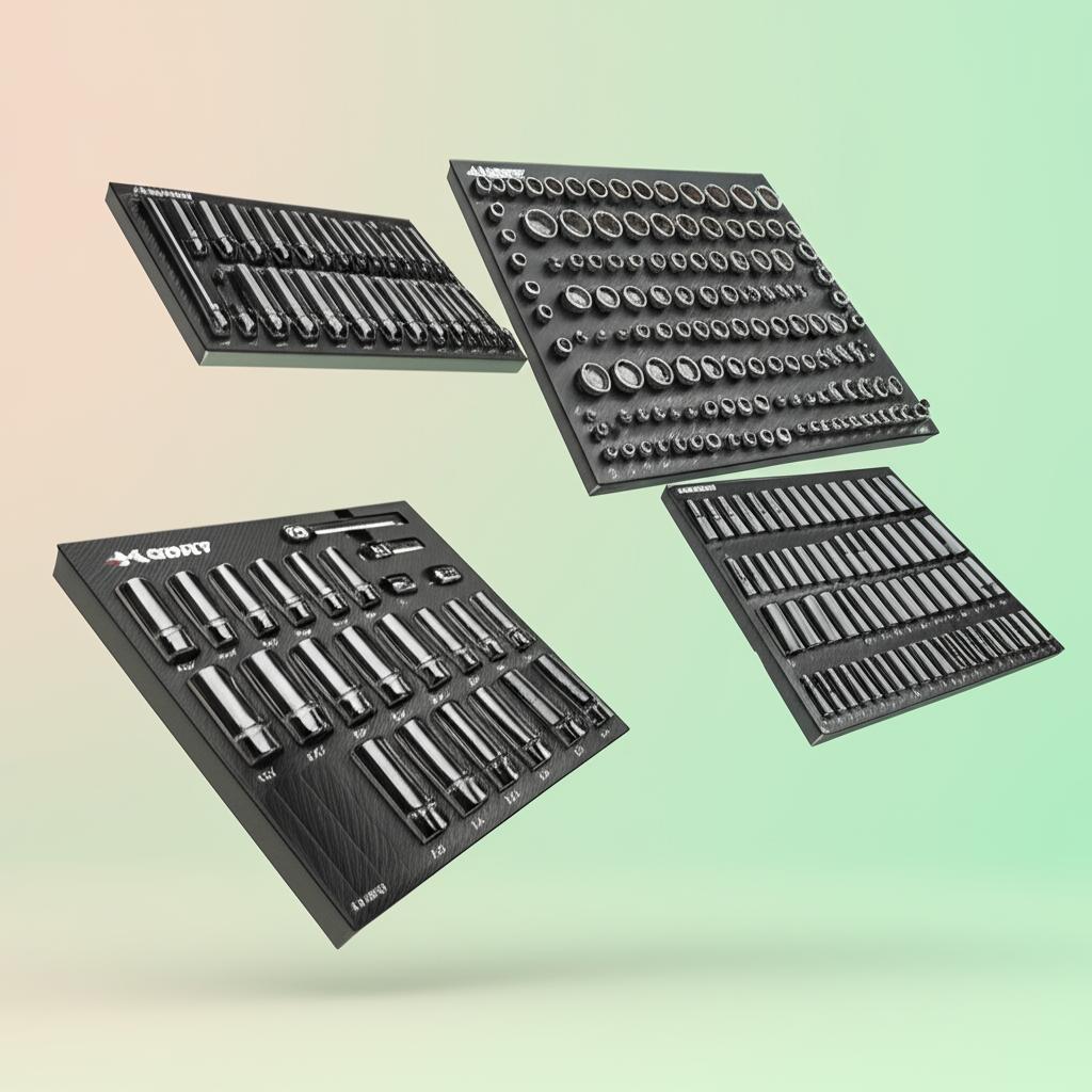 Husky 250-Piece Chrome and Impact Socket Set with EVA Storage Trays, S ...