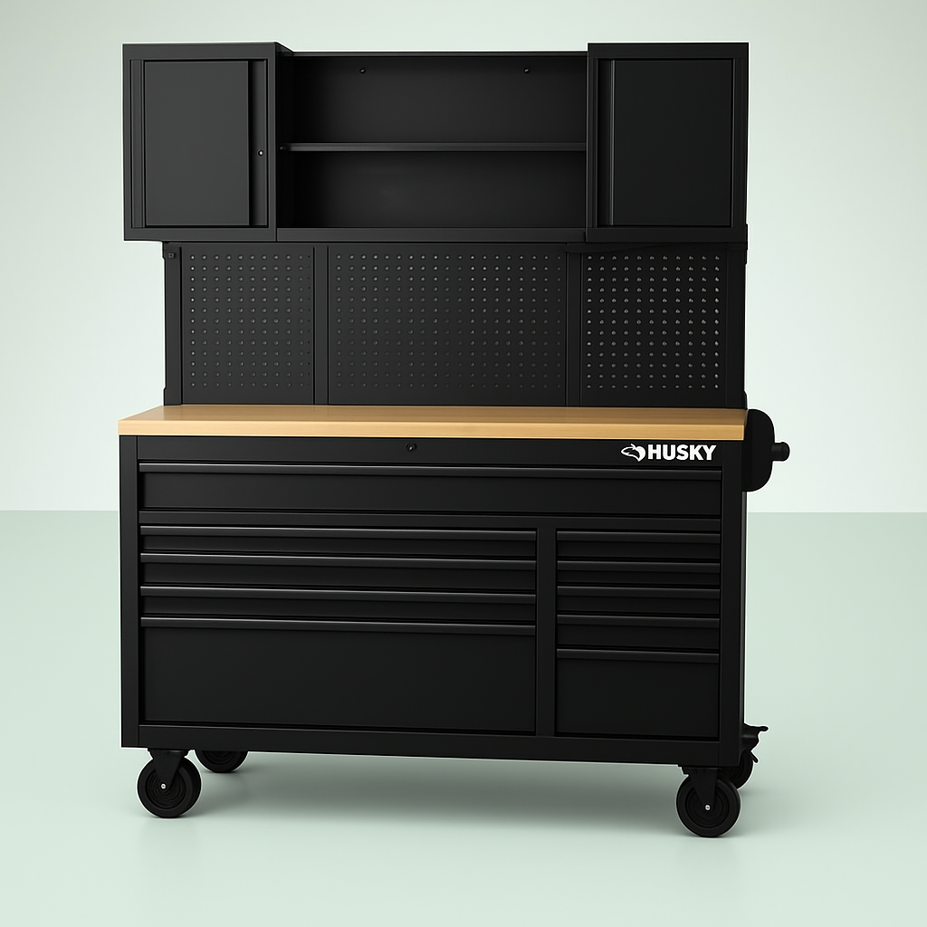 Husky Heavy-Duty 80 in. W 10-Drawer Deep Combination Tool Chest and Ro ...