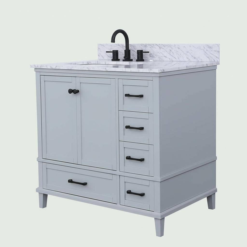 Home Decorators Collection Merryfield 37" Dove Grey Bath Vanity with C ...