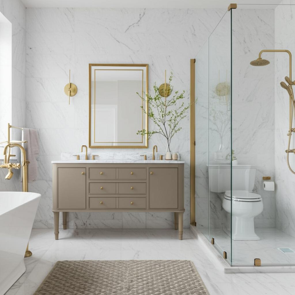 Home Decorators Collection Collette 60" Double Sink Vanity with Carrar ...