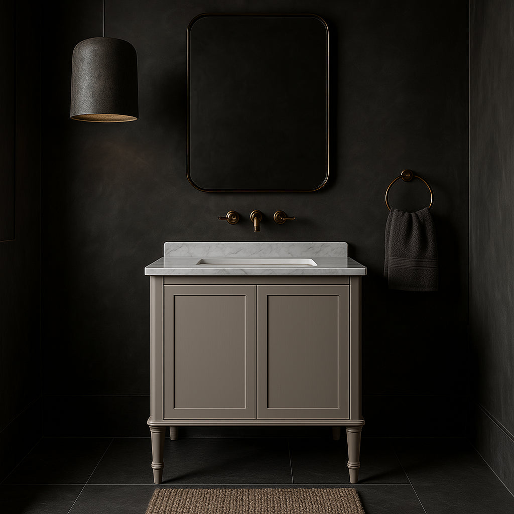 Home Decorators Collection Collette 30" Greige Bath Vanity with Carrar ...