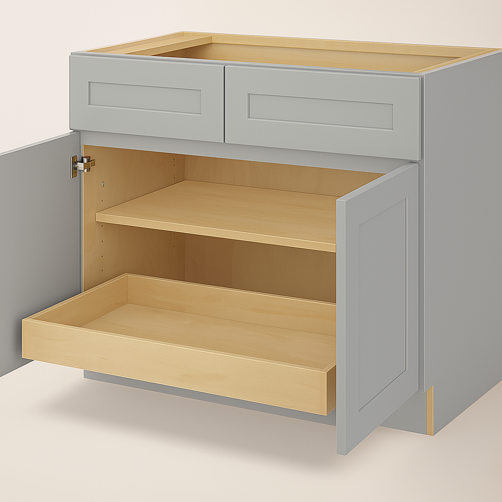 Home Decorators Collection Newport 33-Inch Base Kitchen Cabinet in Pea ...