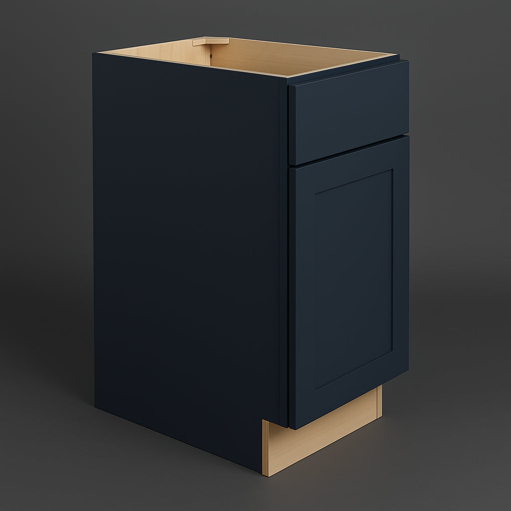 Hampton Bay Avondale Ink Blue Shaker Base Kitchen Cabinet - 15 in. W x ...