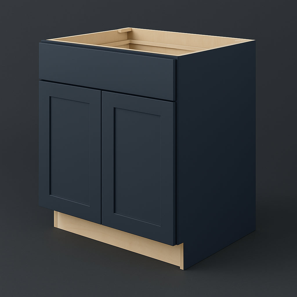 Hampton Bay Avondale Ink Blue Shaker Base Kitchen Cabinet, 30 in. W x ...