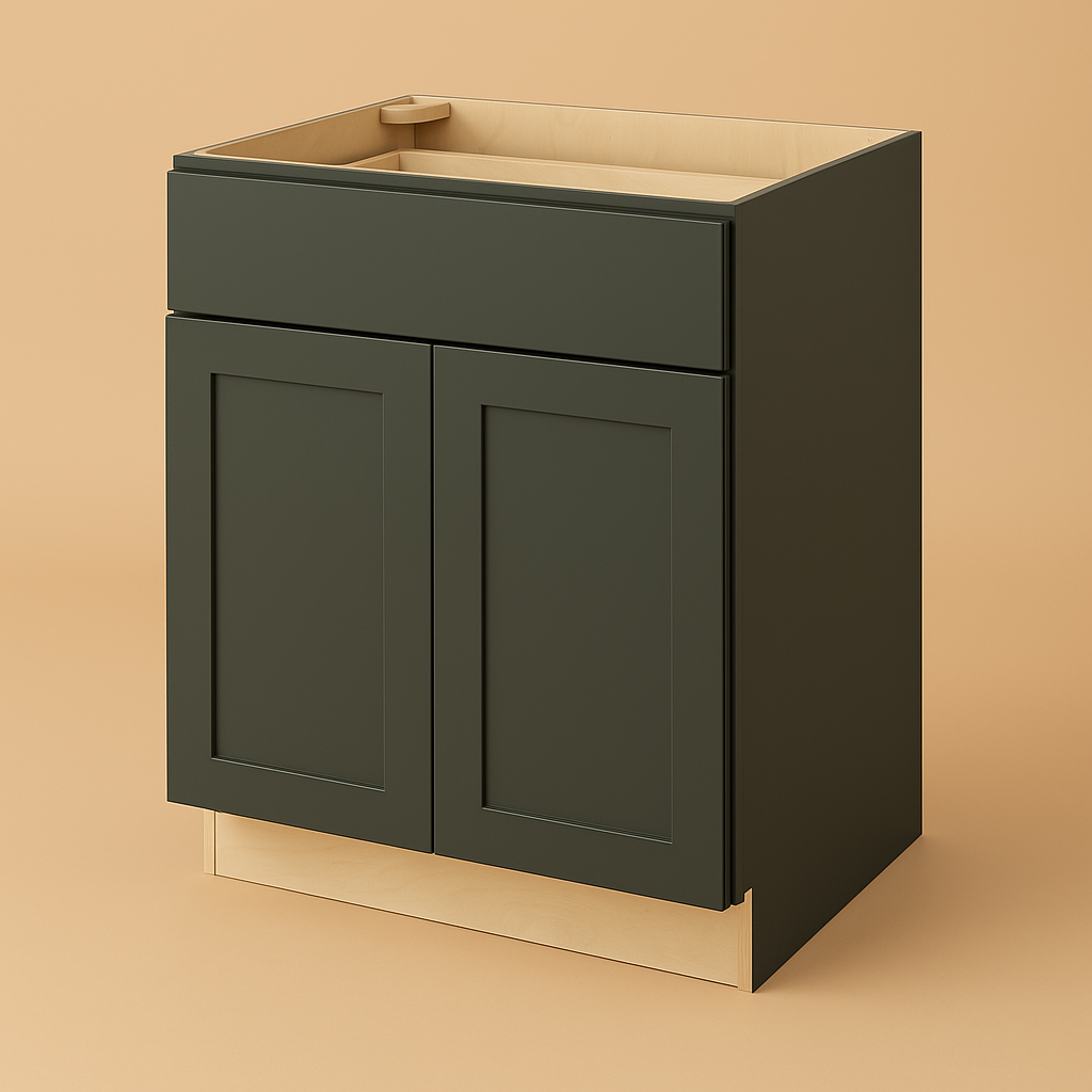 Hampton Bay Avondale 30-inch Fern Green Shaker Base Kitchen Cabinet ...