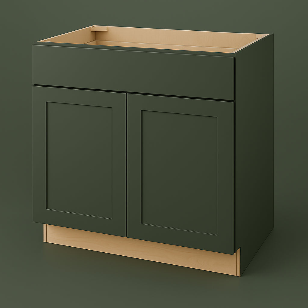 Hampton Bay Avondale 36-inch Fern Green Shaker Base Kitchen Cabinet ...