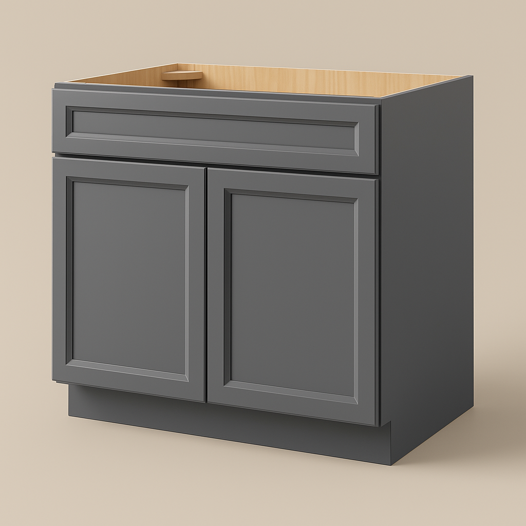 PELHAM & WHITE Keyport Shaker 36" Charcoal Base Kitchen Cabinet – Super ...