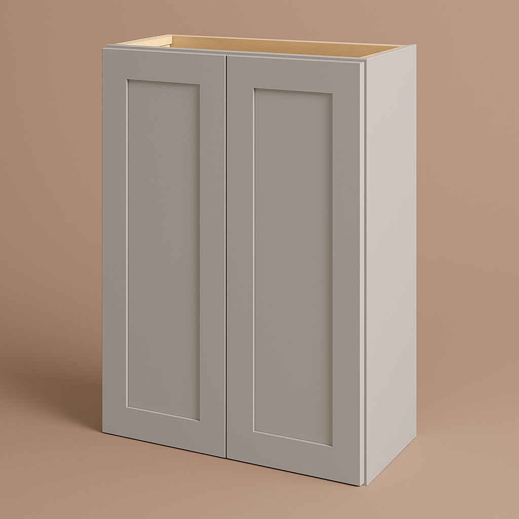 Hampton Bay Avondale 27 in. Dove Gray Shaker Wall Kitchen Cabinet ...