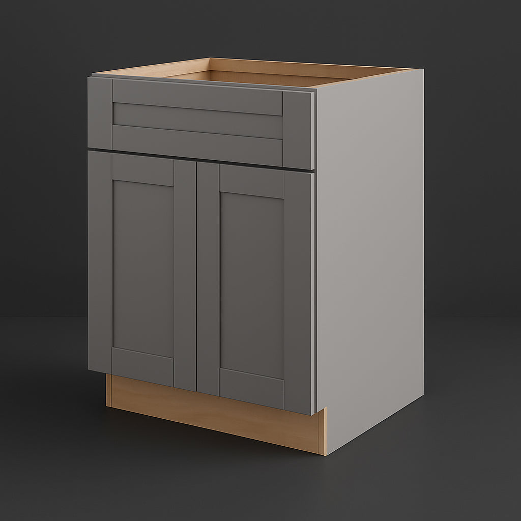 MILL'S PRIDE Richmond Vesuvius Gray Plywood Shaker Sink Base Cabinet ...