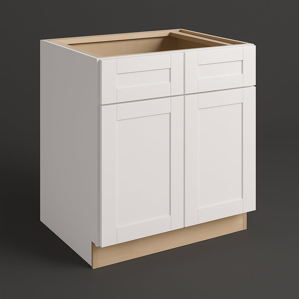 MILL'S PRIDE Richmond Verona White Plywood Shaker Sink Base Cabinet, 3 ...