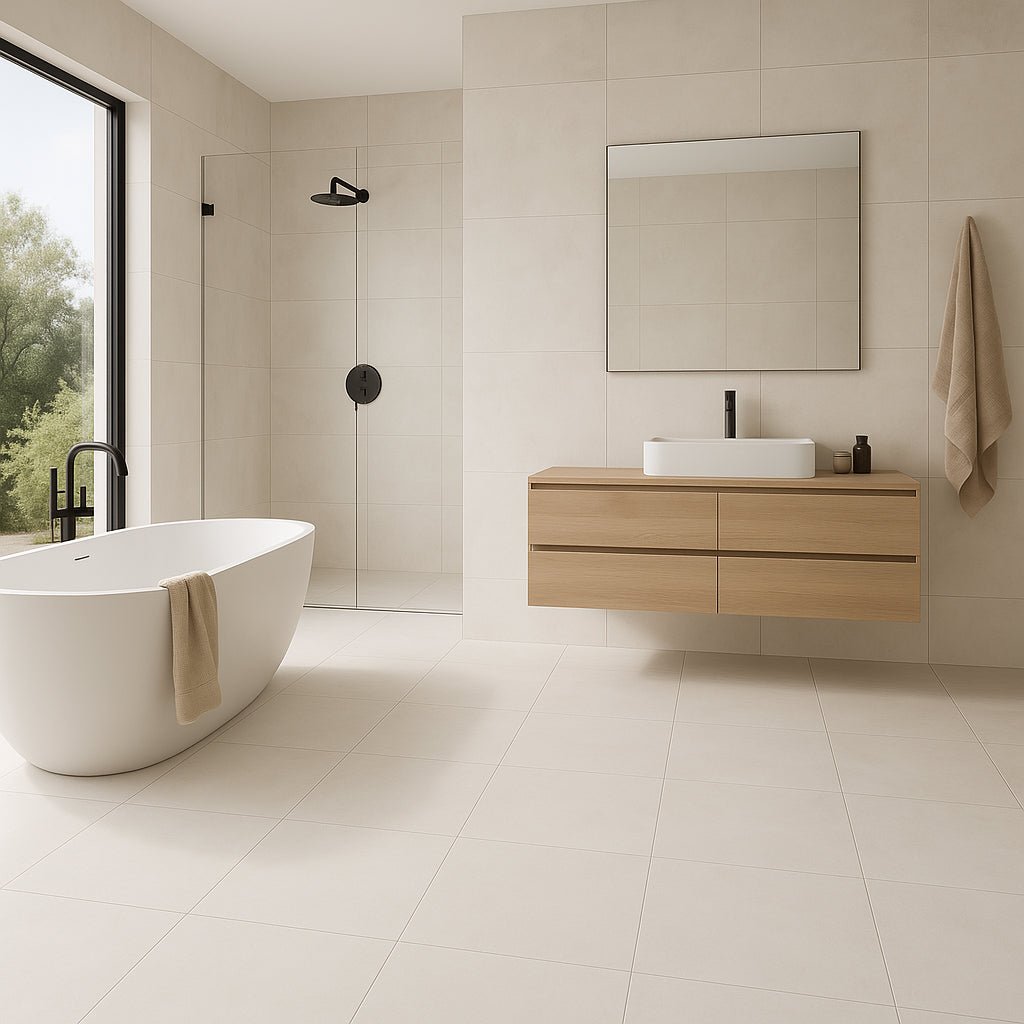 Vetta Elements Luxe Sand Matte Porcelain Tile - 24 x 24 Cement Look, M ...