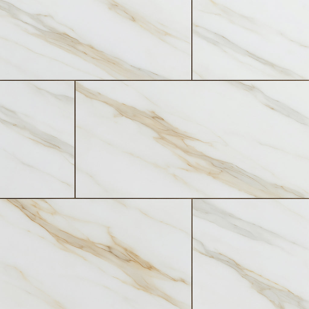 Montalcino Romana Bianca Porcelain Tile - 15 x 30, Matte Finish, Marbl ...