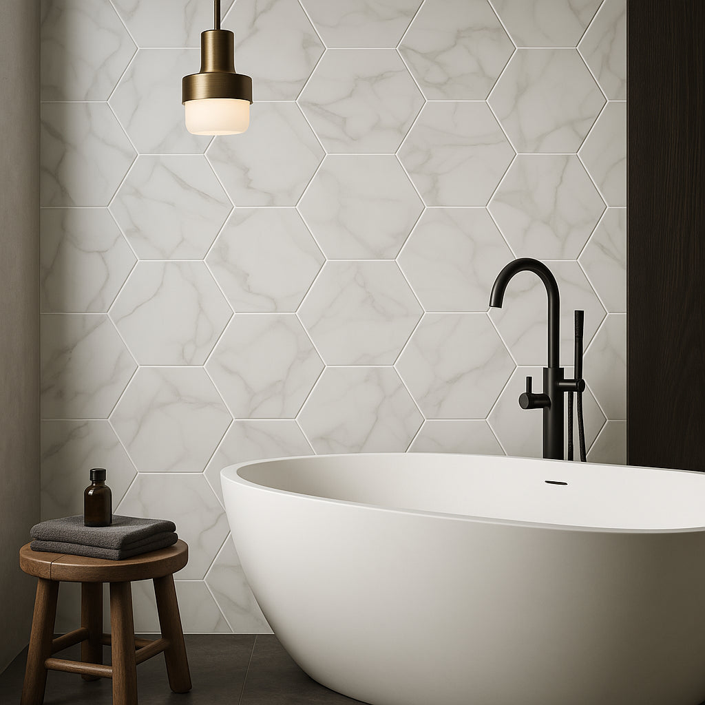 Adessi Arina Bianco Porcelain Tile - 11 x 13 Marble Look – Super Arbor