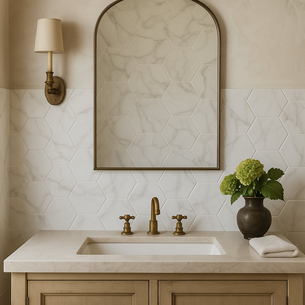 Adessi Arina Bianco Porcelain Tile - 11 x 13 Marble Look – Super Arbor